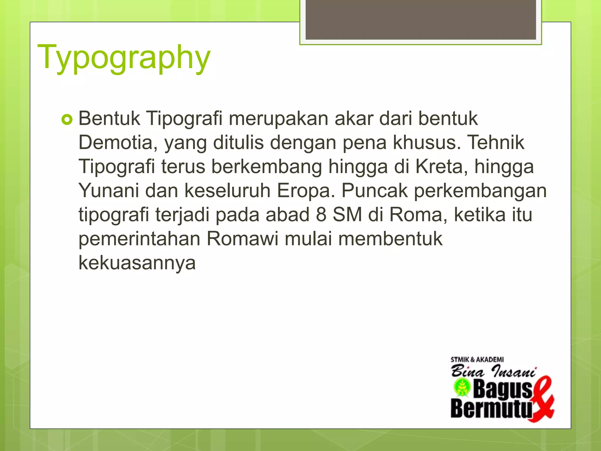 Typography Untuk Disain Grafis | PPTX