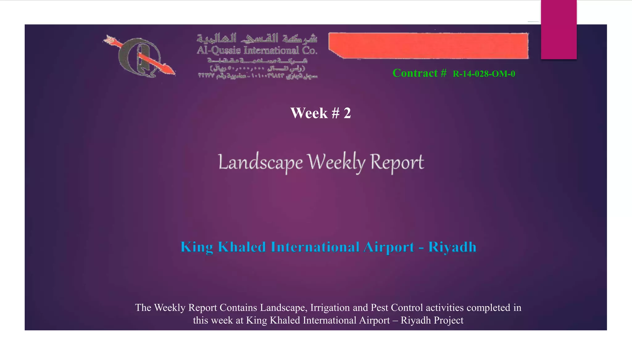 Landscaping Maintenance report Week # 2 | PPTX