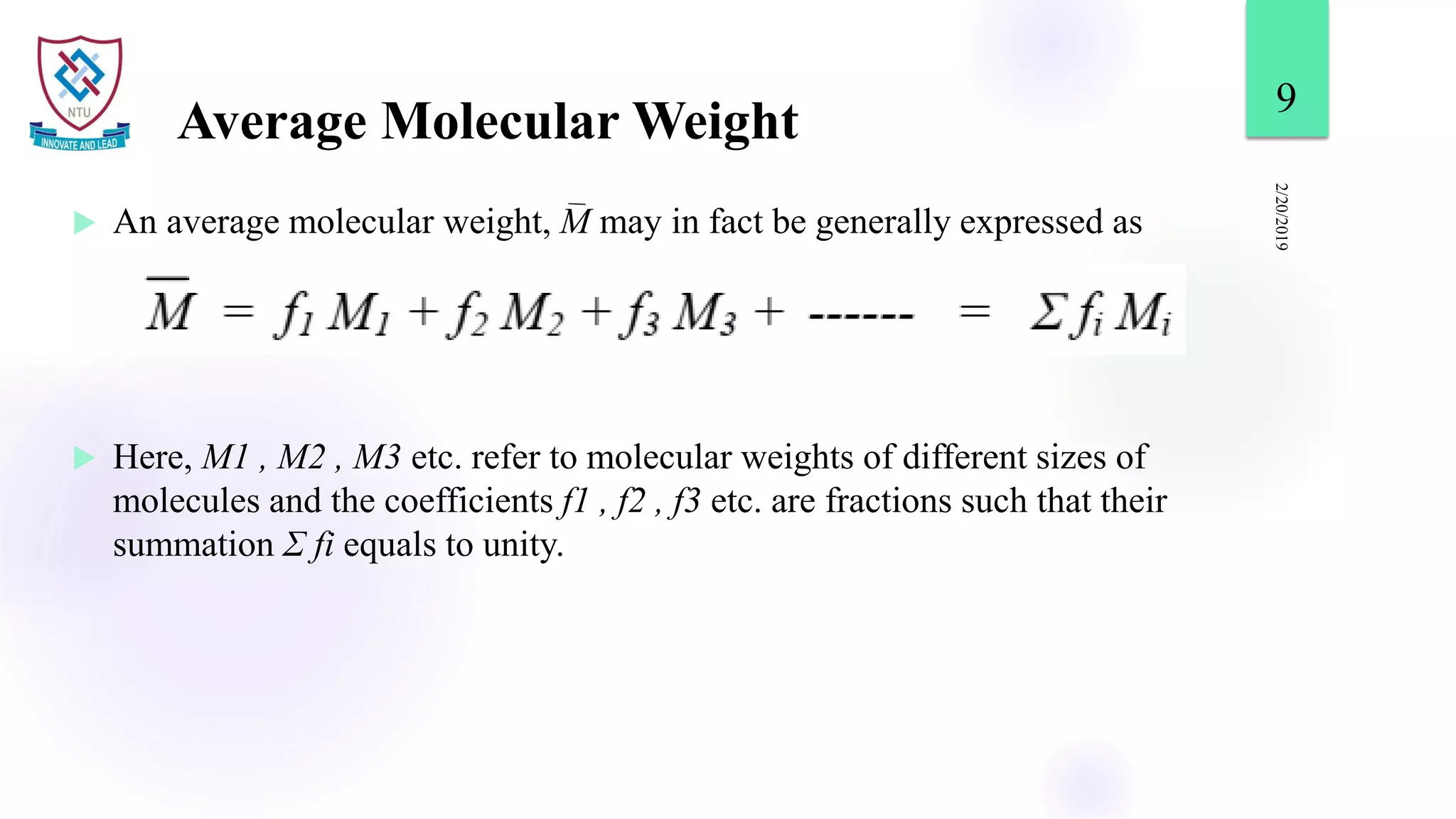 Molecular weight of Polymer | PDF