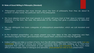 Philosophy writing | PPT