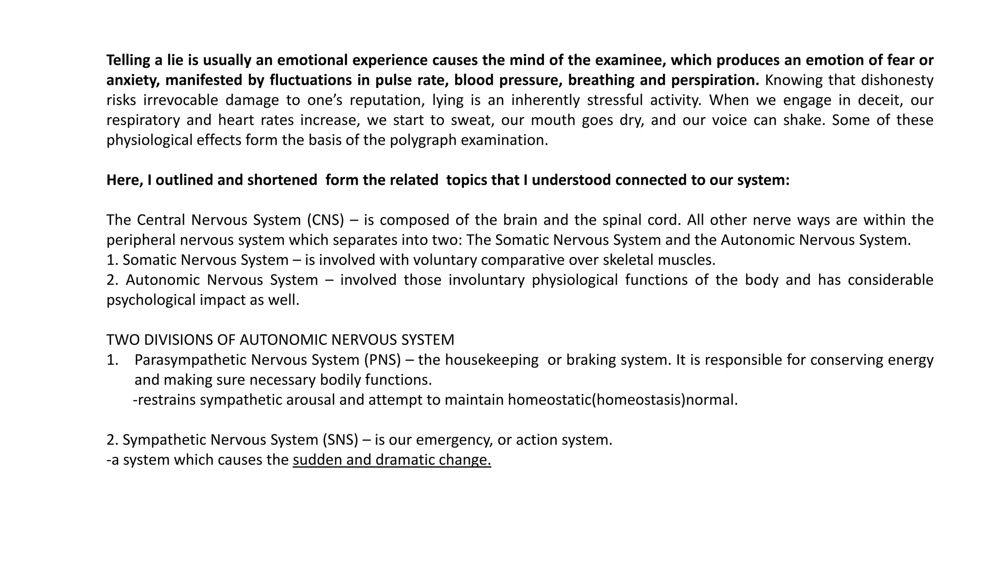 psychology of polygraph exaination | PPTX