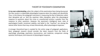 psychology of polygraph exaination | PPTX