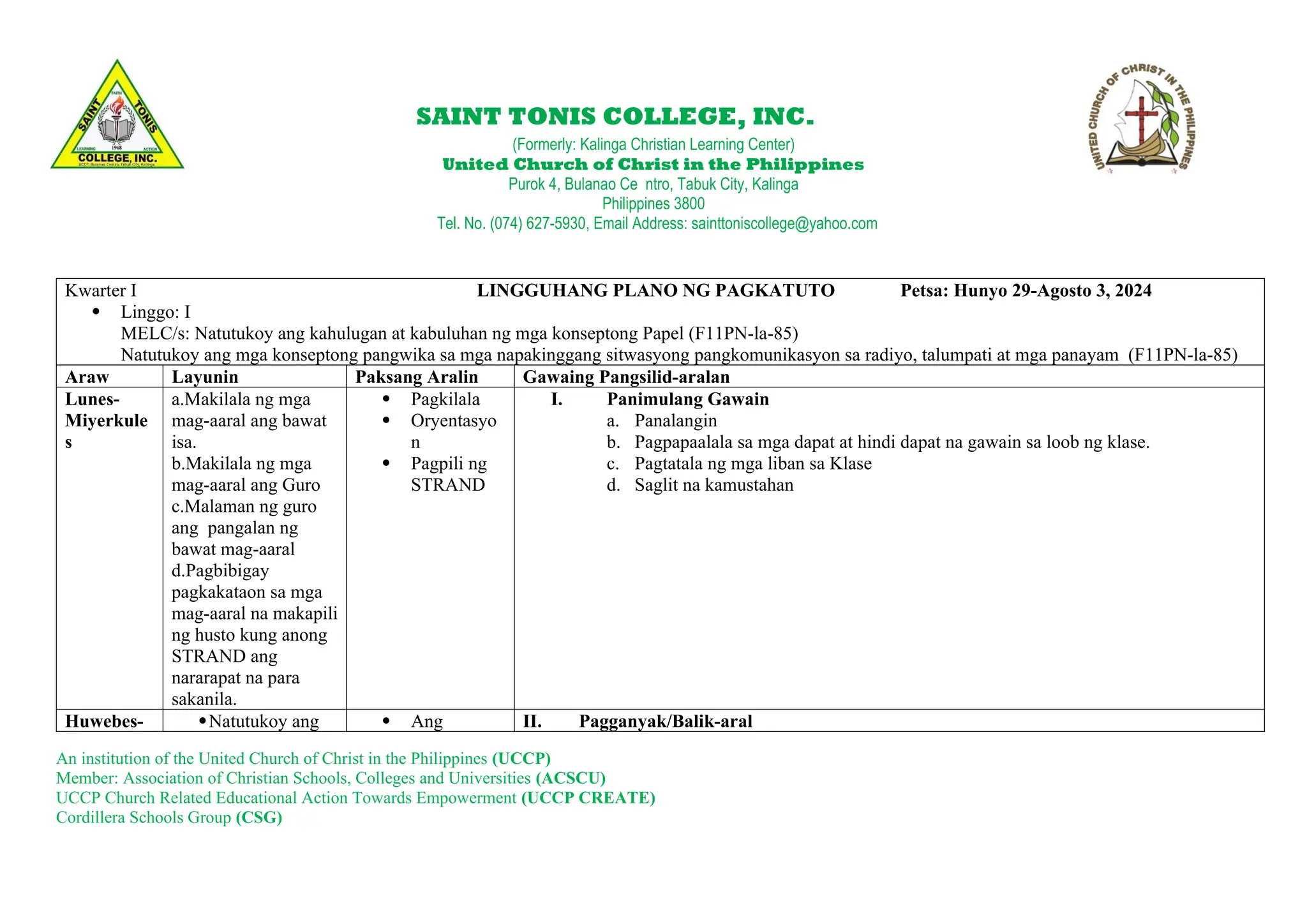 Week2.docx banghay aralin sa filipino grade 11 | PPT