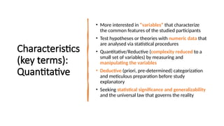 research methods: quantitative, qualitative | PPTX