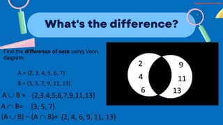 Week 2-3 - Complementary and Difference of Sets.pptx | Education