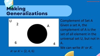 Week 2-3 - Complementary and Difference of Sets.pptx | Education