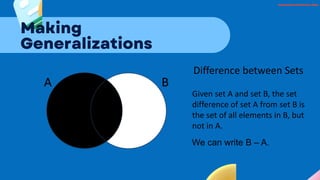 Week 2-3 - Complementary and Difference of Sets.pptx | Education