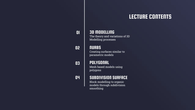 Week 2 - 3D Modelling Principles | PPT