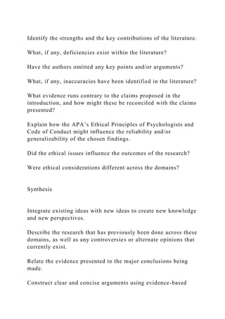 Week 2 - AssignmentResources for the Integrative Literature | DOCX