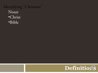 PowerPoint - Definitions of Curriculum and Christian Education | PPT