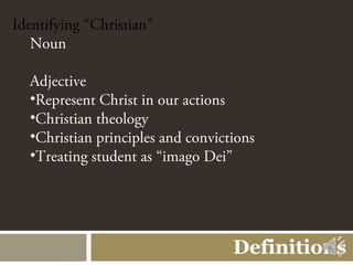 PowerPoint - Definitions of Curriculum and Christian Education | PPT