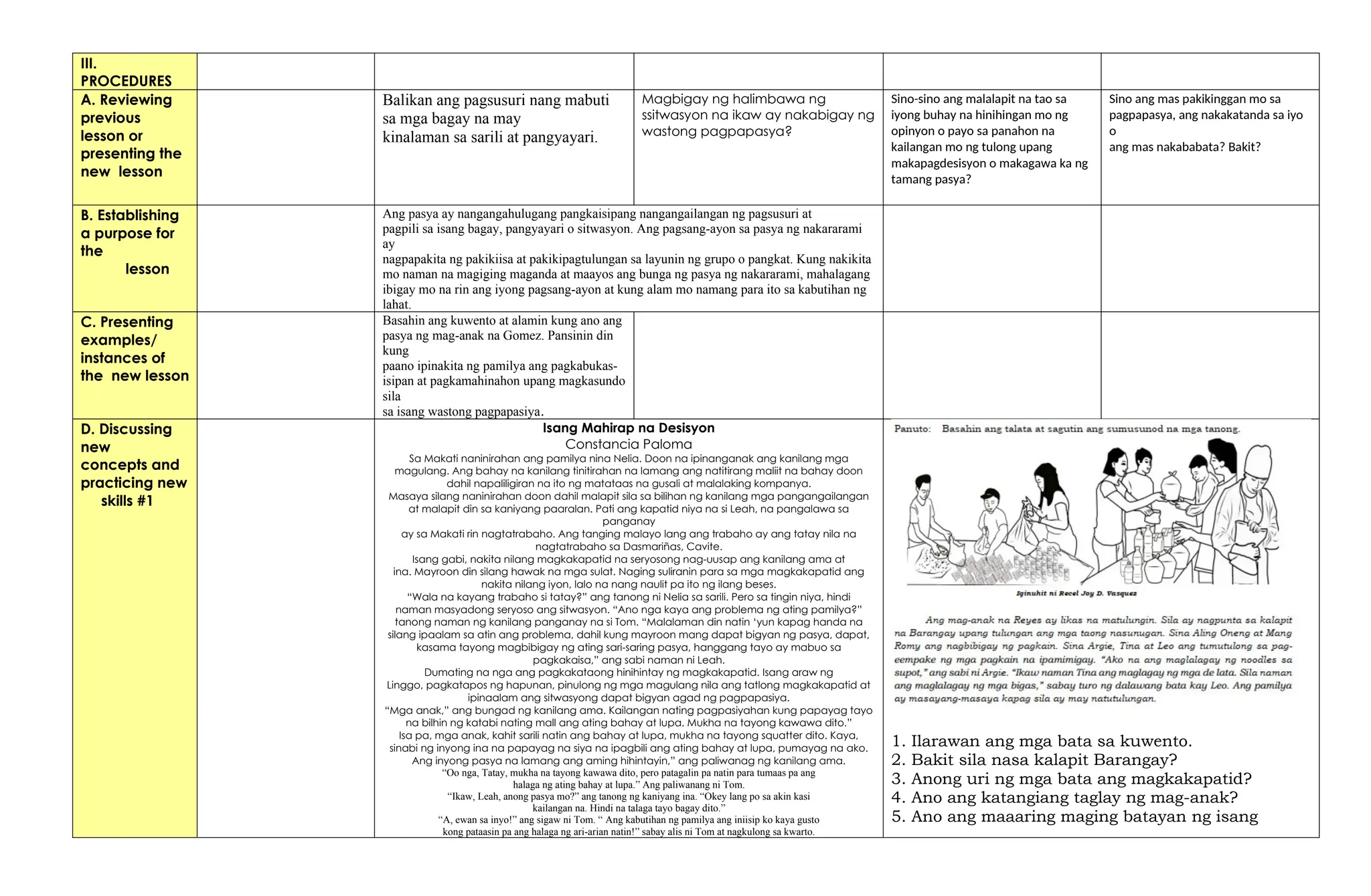 DLL in EDUKASYON SA PAGPAPAKATAO VI - WEEK 2 QUARTER 1 | DOCX