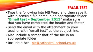 Year 7 - Week 2 email and websearch | PPTX