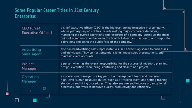 Job Opportunities for Entrepreneurship as a career | PDF