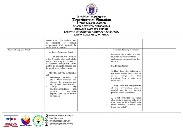 Week two - MATATAG.docx daily lesson plan | DOCX