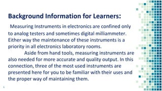 ELECTRONICS-GRADE 7-WEEK 2-MEASURING TOOLS | PPTX