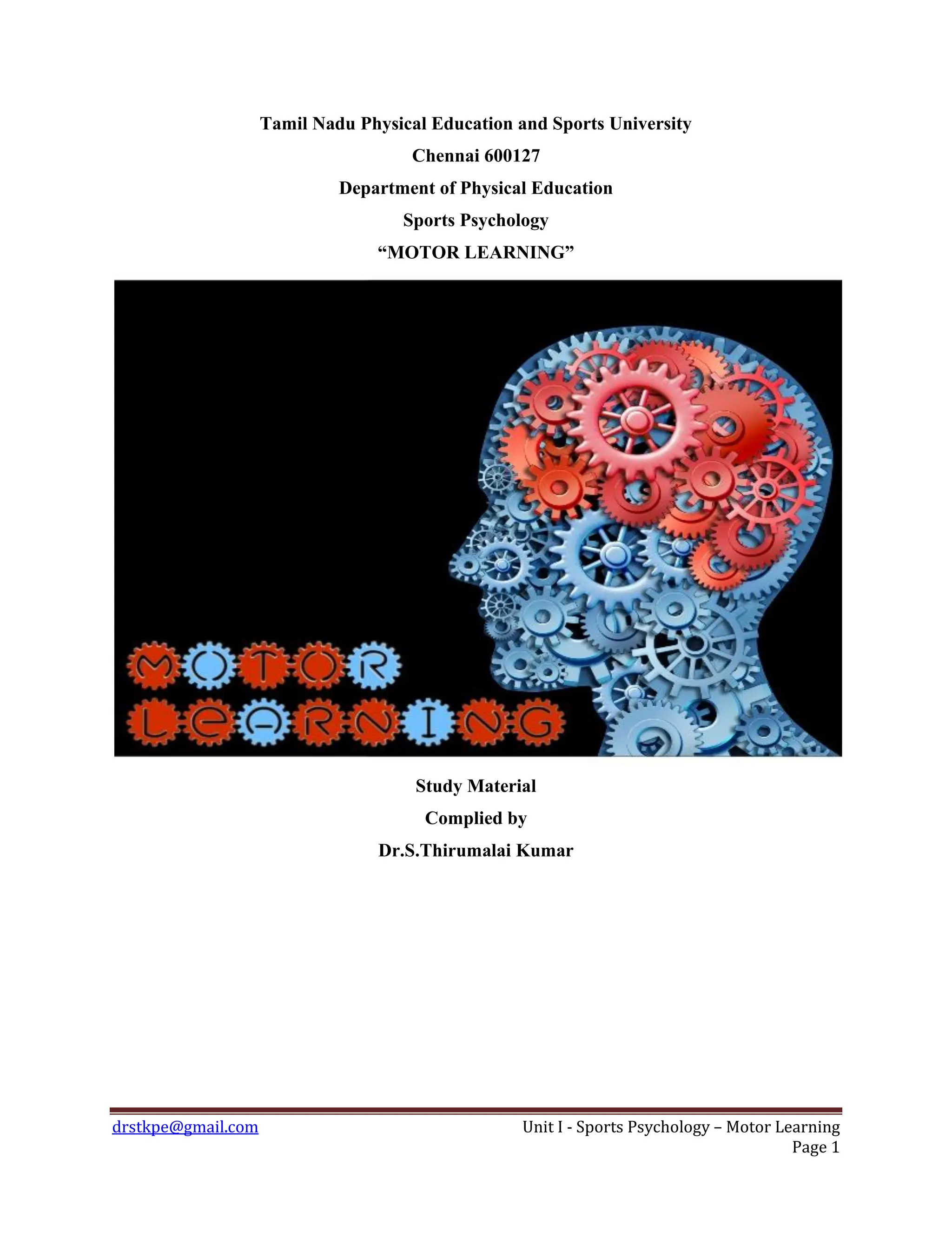 APPLIED MOTOR CONTROL AND LEARNING OF EXERCISE, SPORTS AND DANCE | PDF