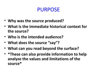 Week 2 - Origin, Purpose, Value and Limitation | PPT