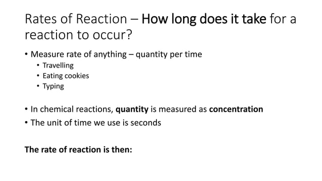 CHE116 - Rates of Reactions | PPTX | Chemistry | Science
