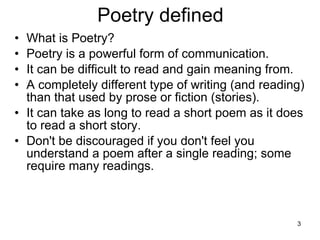 Week 2 - Reading Poetry | PPT