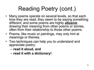 Week 2 - Reading Poetry | PPT