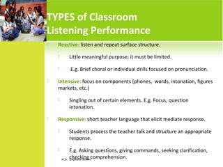 Week 2 Teaching listening comprehension | PPT