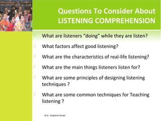 Week 2 Teaching listening comprehension | PPT