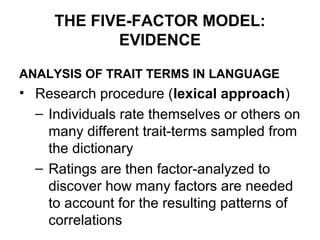 Trait Approaches to Personality | PPT