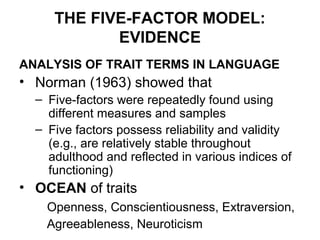 Trait Approaches to Personality | PPT