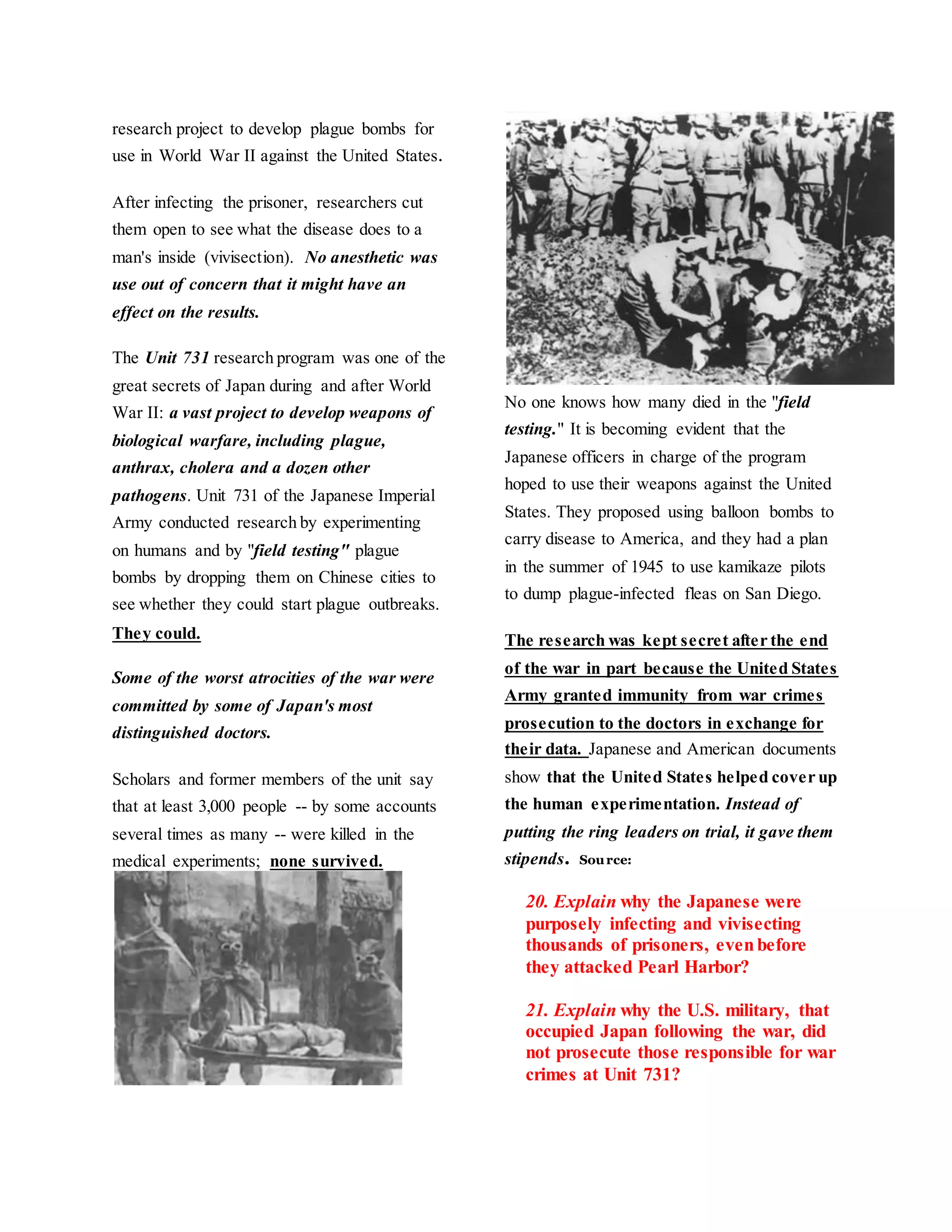 World War II; America Fights Back in the Pacific | DOCX