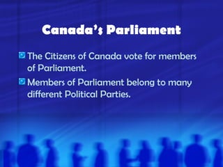 Week 21 day 2- canada govt | PPT | Elections | Politics