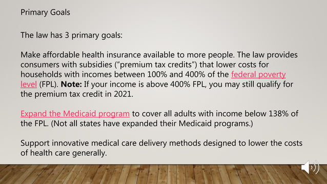 Week 2 Affordable Care Act | PPTX