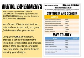 Week 2 and 3 sept 13 to 30th photoshop experiments | PPT