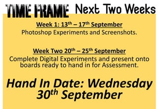Week 2 and 3 sept 13 to 30th photoshop experiments | PPTX