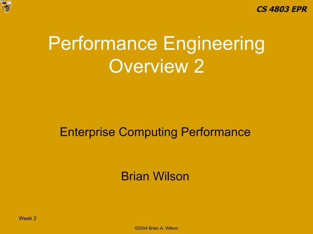 Georgia Tech: Performance Engineering - Queuing Theory and Predictive ...