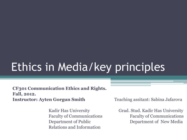 Introduction to Media Ethics | PPTX