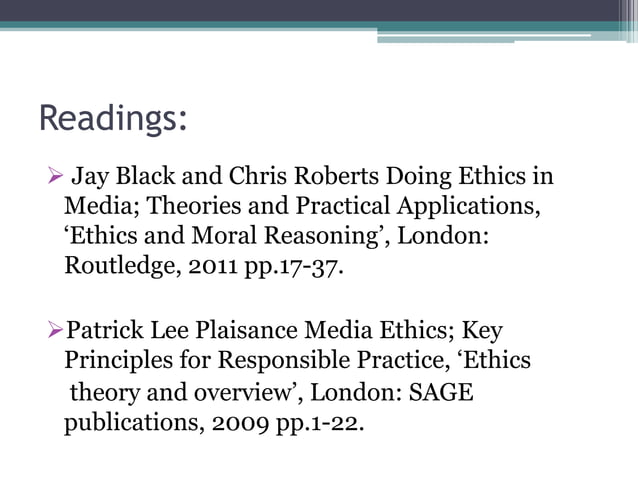 Introduction to Media Ethics | PPTX