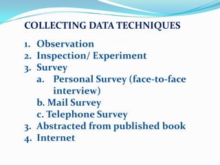 Collecting Data Technique | PPTX