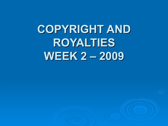 Week 2 Copyright | PPT
