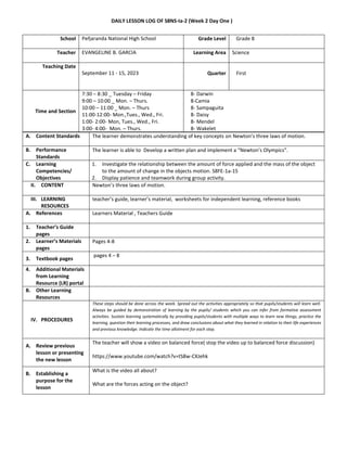 week 2day 1.docx | Physics | Science