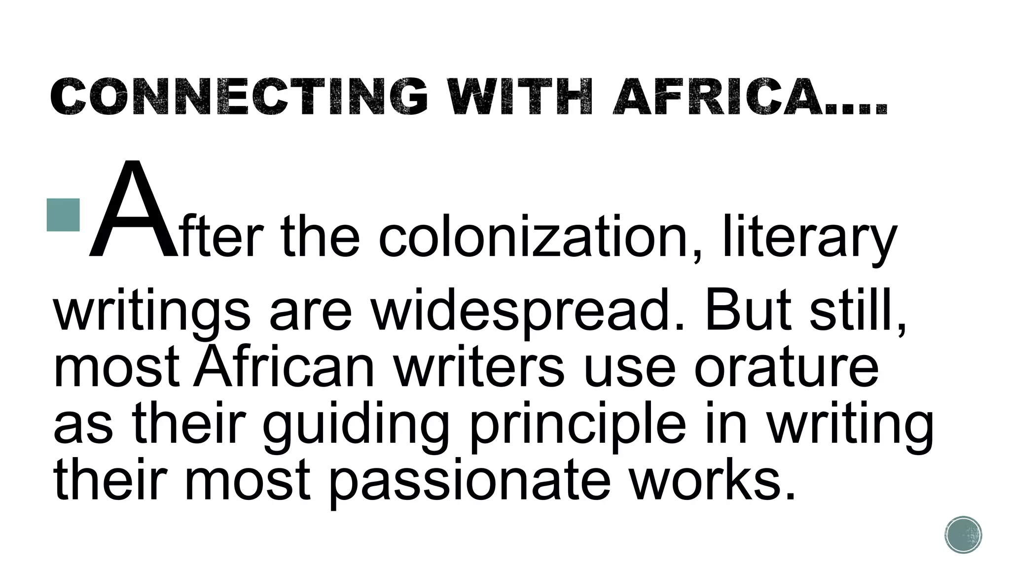 Afro-Asian Literature (African Chants and Songs) | PPTX