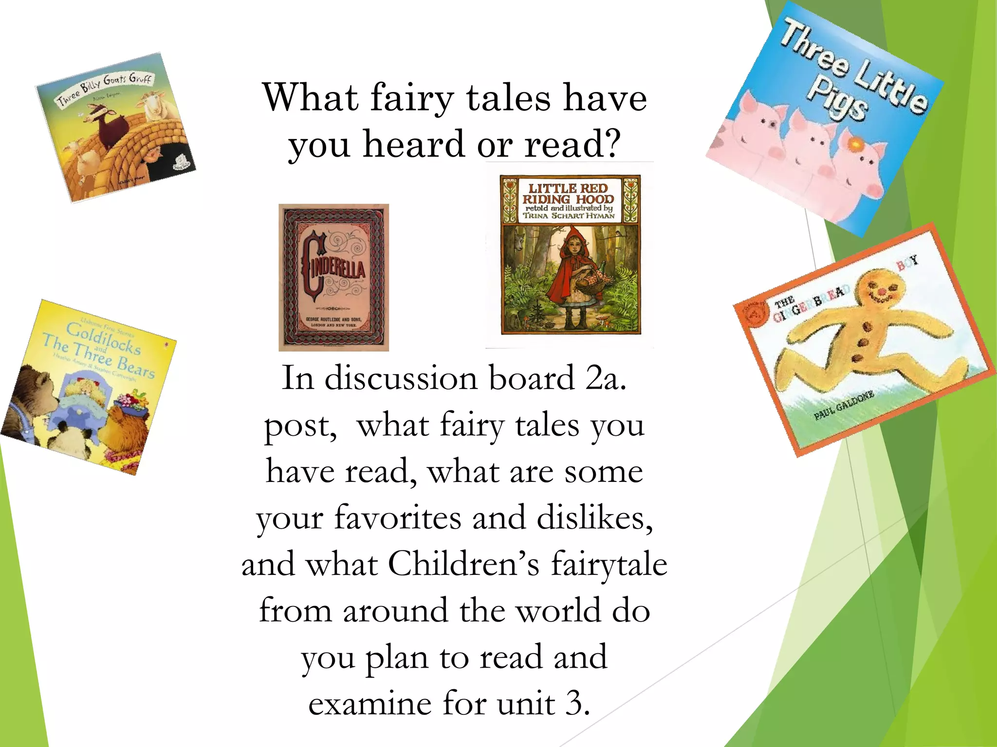 Week 2 Elements of a Fairy Tale | PPT