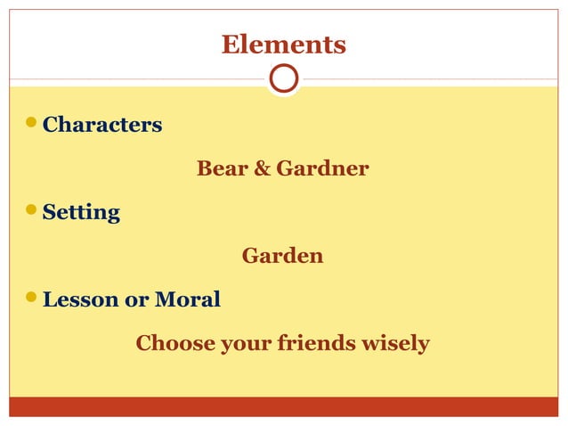 Week 2 Elements of Fables | PPT | Pets