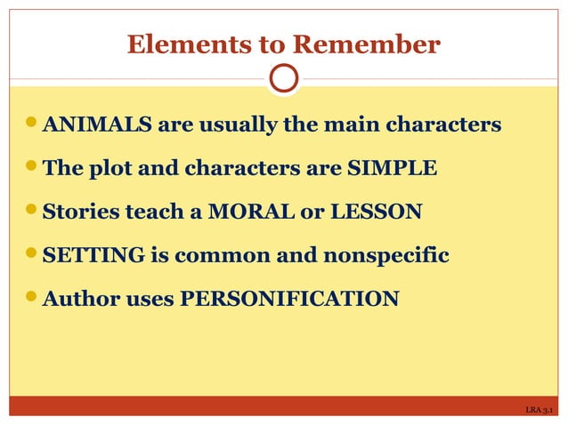 Week 2 Elements of Fables | PPT | Pets