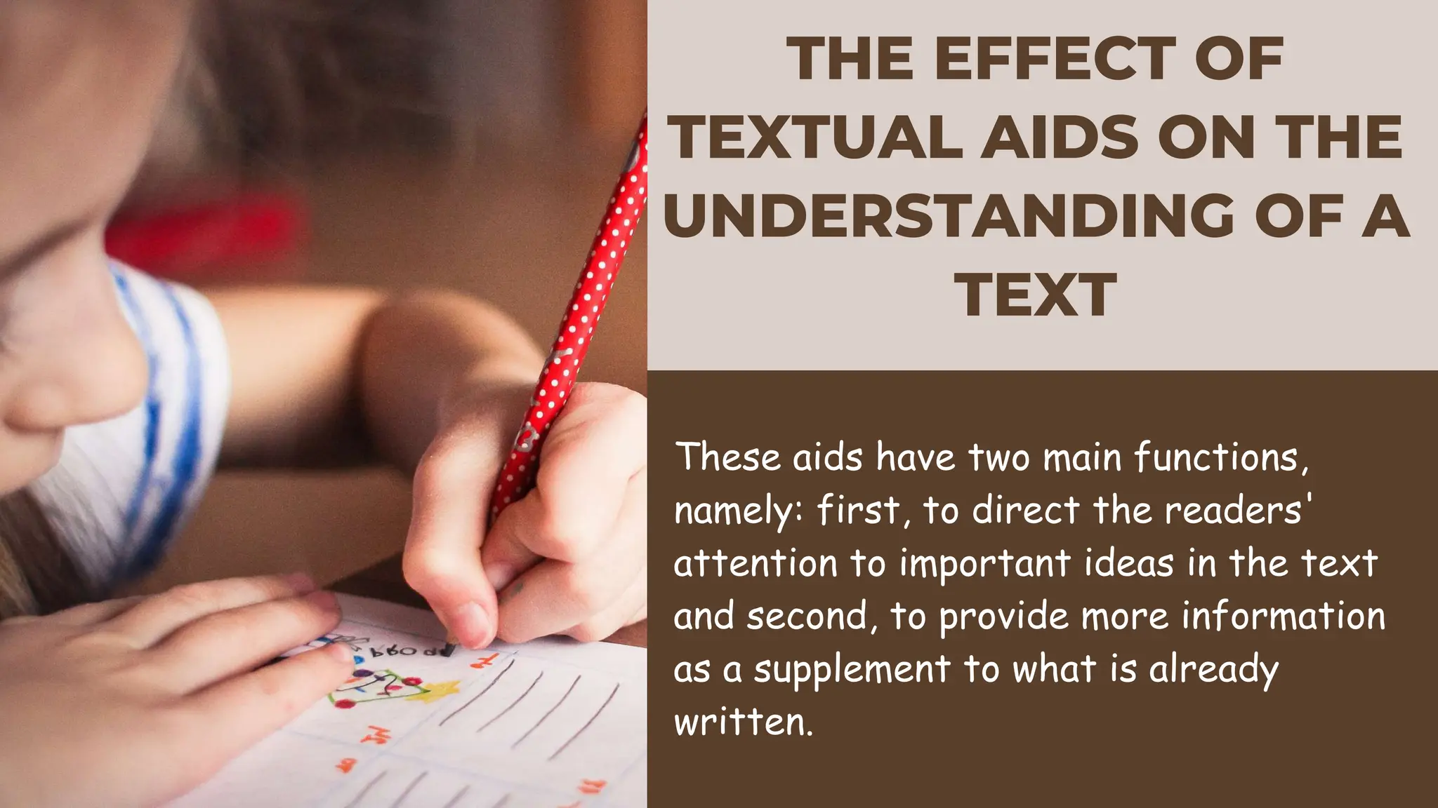 THE EFFECT OF TEXTUAL AIDS ON THE UNDERSTANING OF A TEXT | PPTX