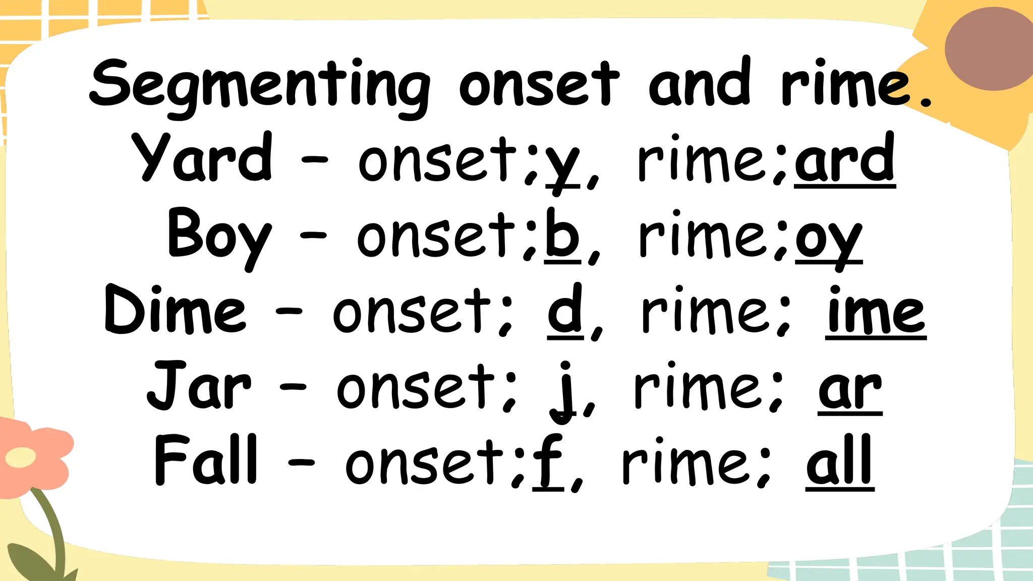 onset and rime lesson powerpoint for grade 2 | PPTX