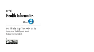 HI 201 Week 2: Informatics, Global Health & eHealth | PDF