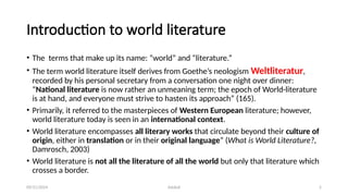 Week 2_ Intro to World Literature_051303.pptx | Poetry | Books and ...
