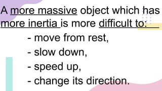 LAW OF INERTIA - NEWTONS FIRST LAW OF MOTION | PPTX