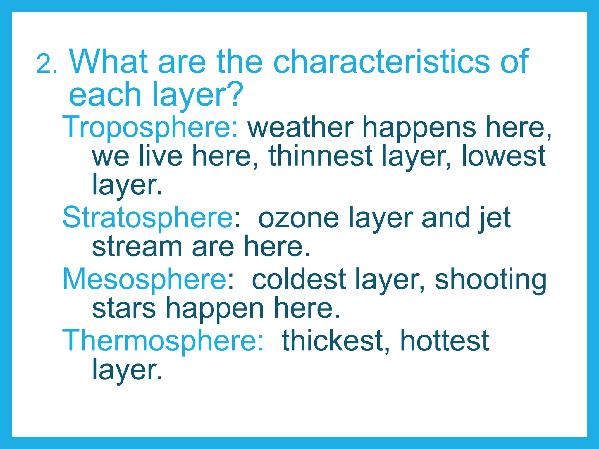 iNTRODUCING layers of the atmosphere b1.ppt